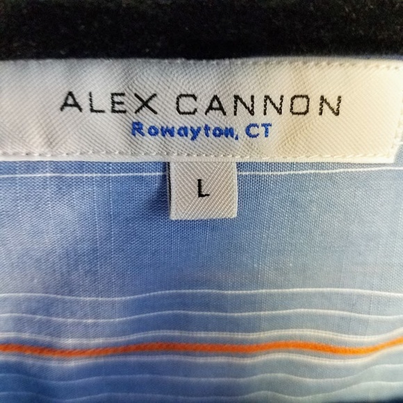 Alex Cannon | Shirts | Alex Cannon Blue Orange White Stripe Dress Shirt ...